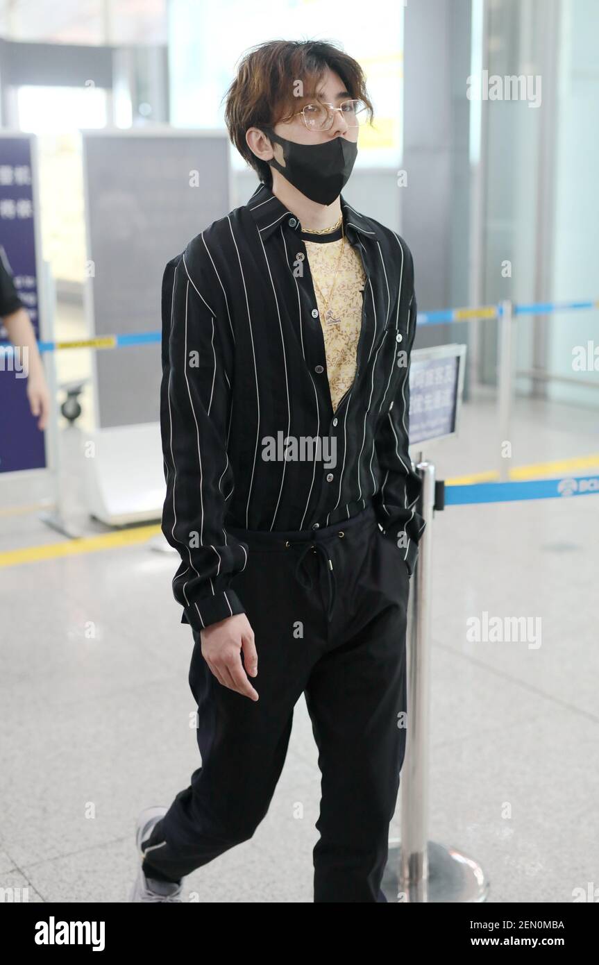 Singer and rapper Cai Xukun of Chinese boy group Nine Percent arrives ...