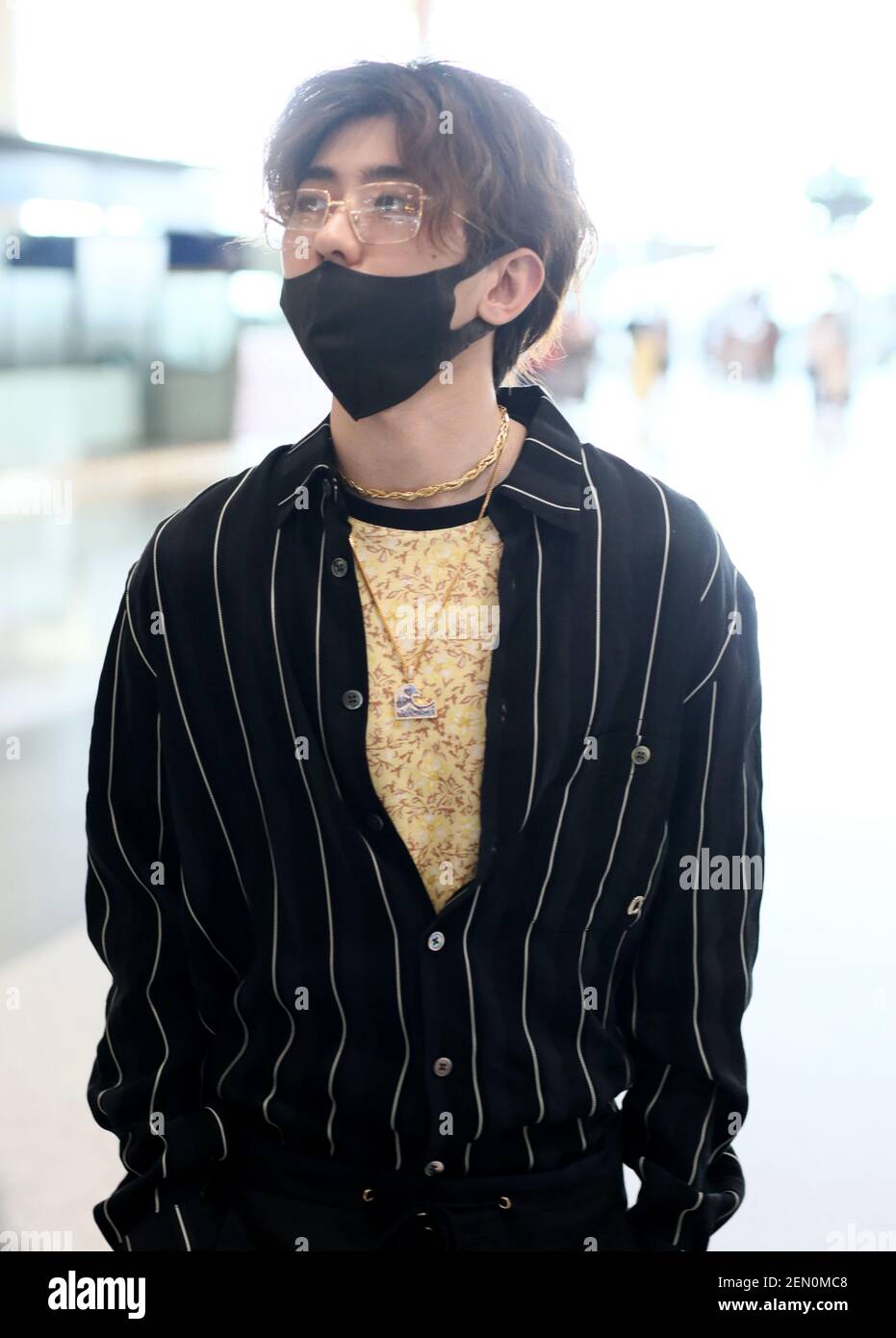 Singer and rapper Cai Xukun of Chinese boy group Nine Percent arrives ...
