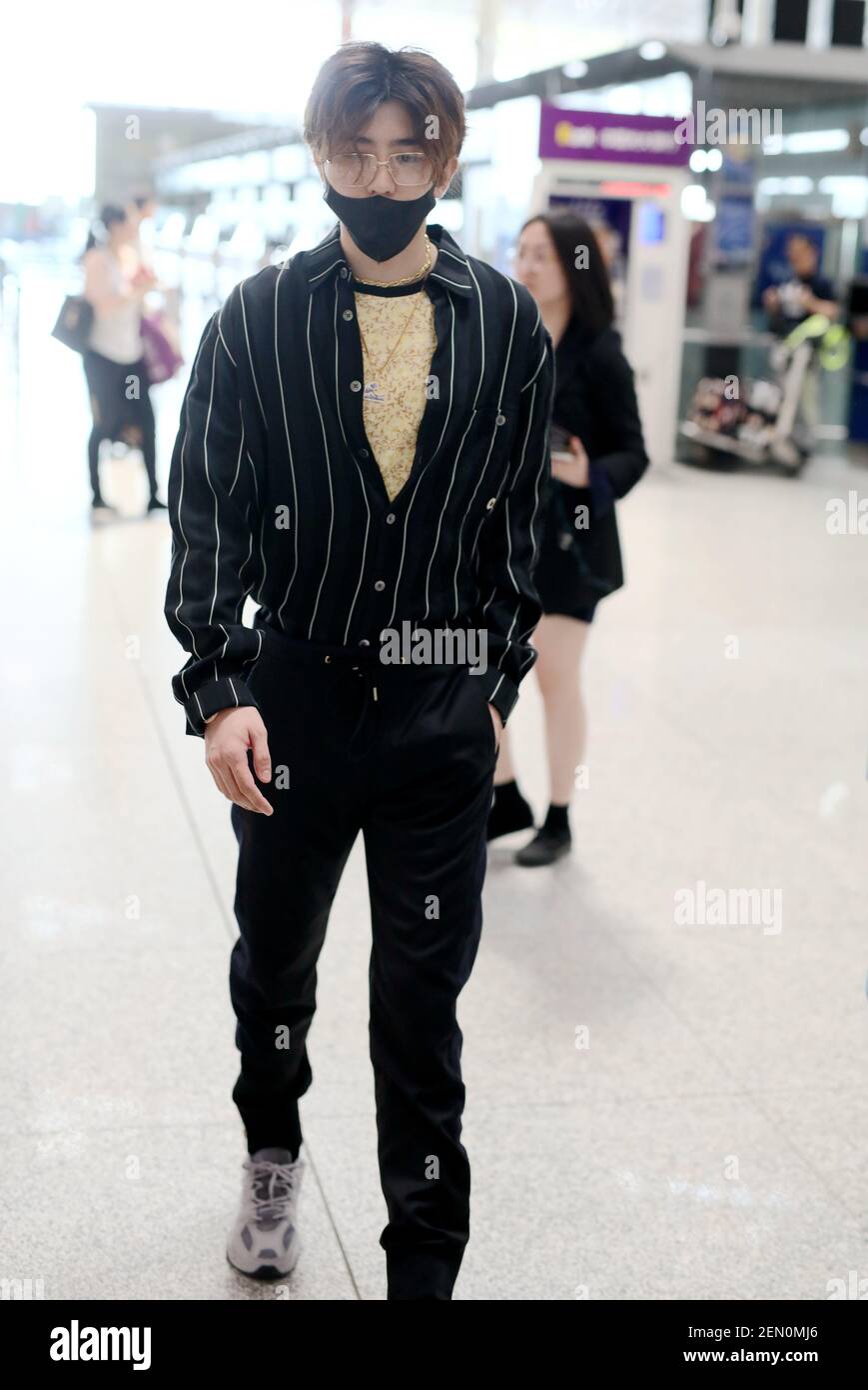 Singer and rapper Cai Xukun of Chinese boy group Nine Percent arrives ...