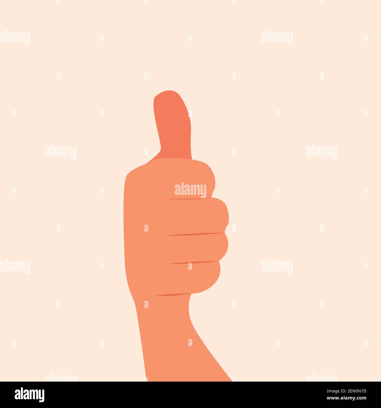 Hand Showing okay or alright. Gesture of Thumb up vector illustration ...