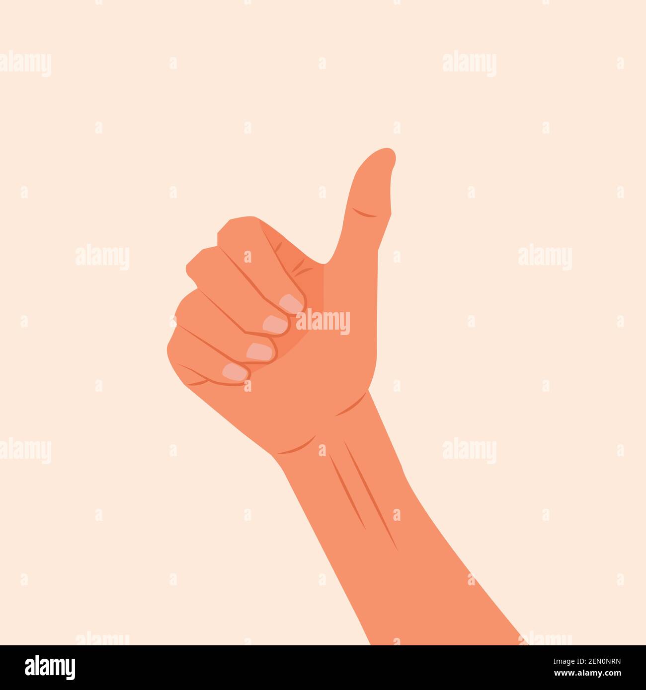 Hand Showing okay or alright. Gesture of Thumb up vector illustration ...