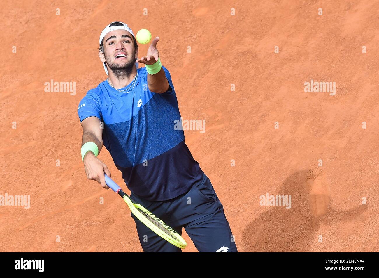 Matteo Berrettini of Italy in action during the match against Alexander ...