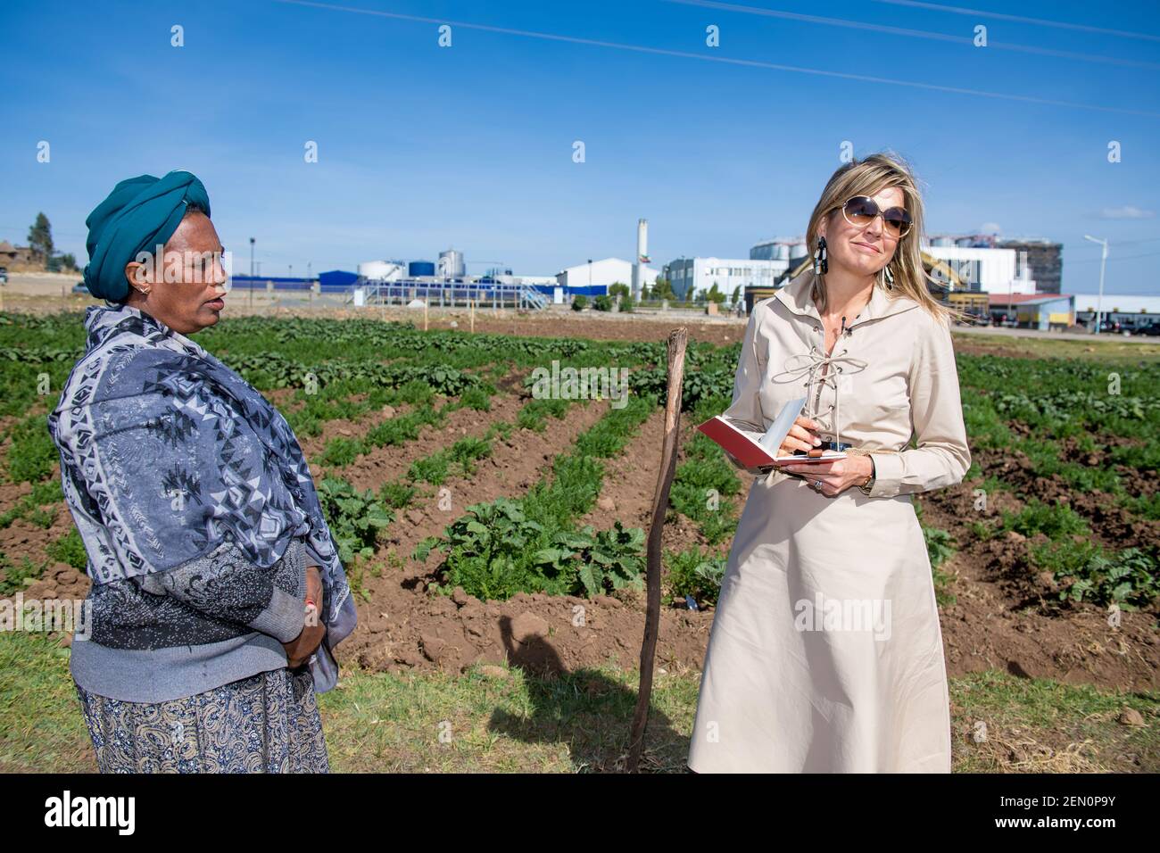 Queen Maxima of the Netherlands visits the Habesha beer brewery and ...