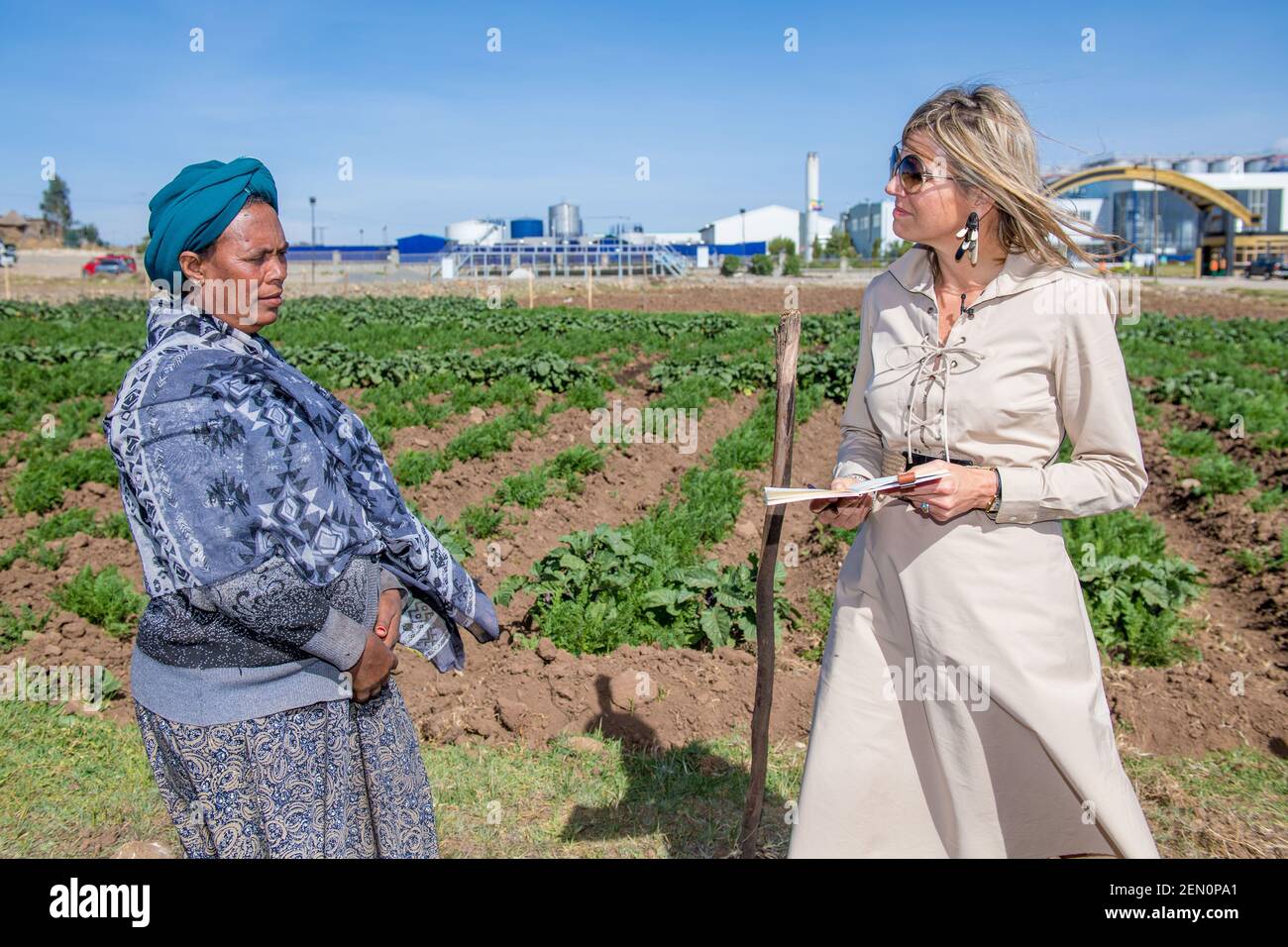 Queen Maxima of the Netherlands visits the Habesha beer brewery and ...