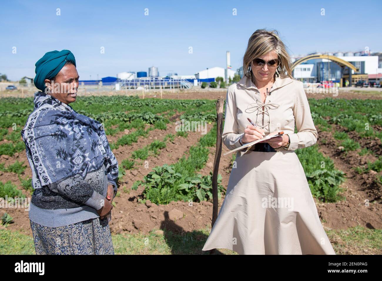 Queen Maxima of the Netherlands visits the Habesha beer brewery and ...