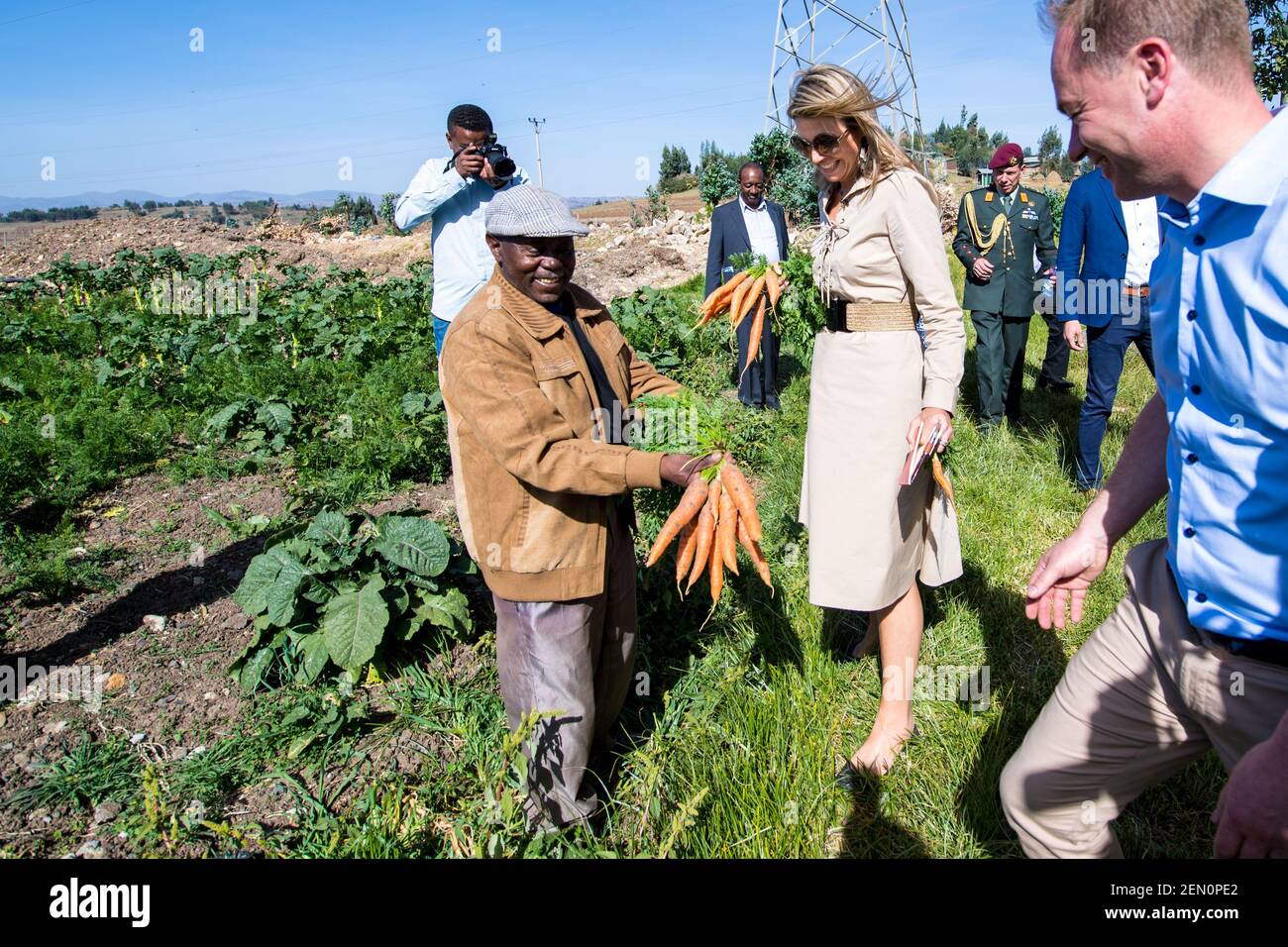 Queen Maxima of the Netherlands visits the Habesha beer brewery and ...