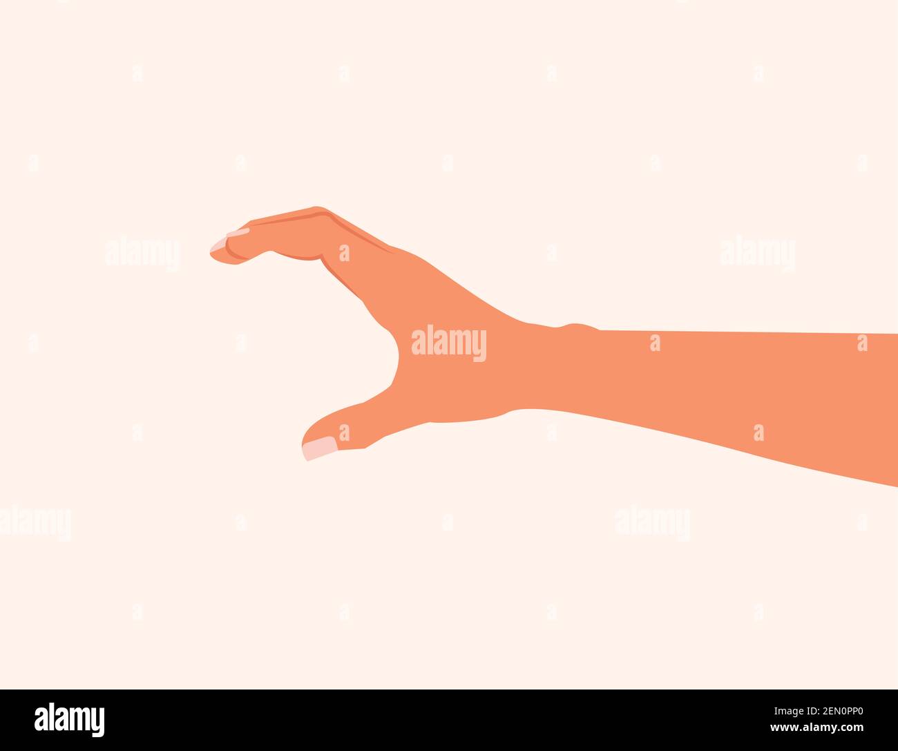 Hand making gesture while showing small amount of something isolated ...
