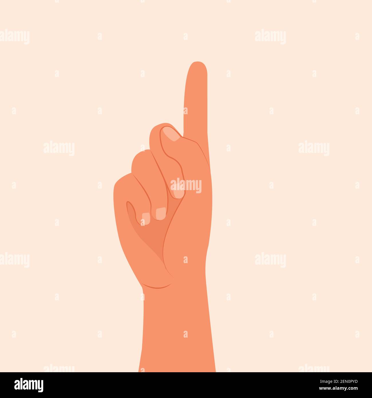 Hand showing one finger vector illustration. Shows the number one with ...