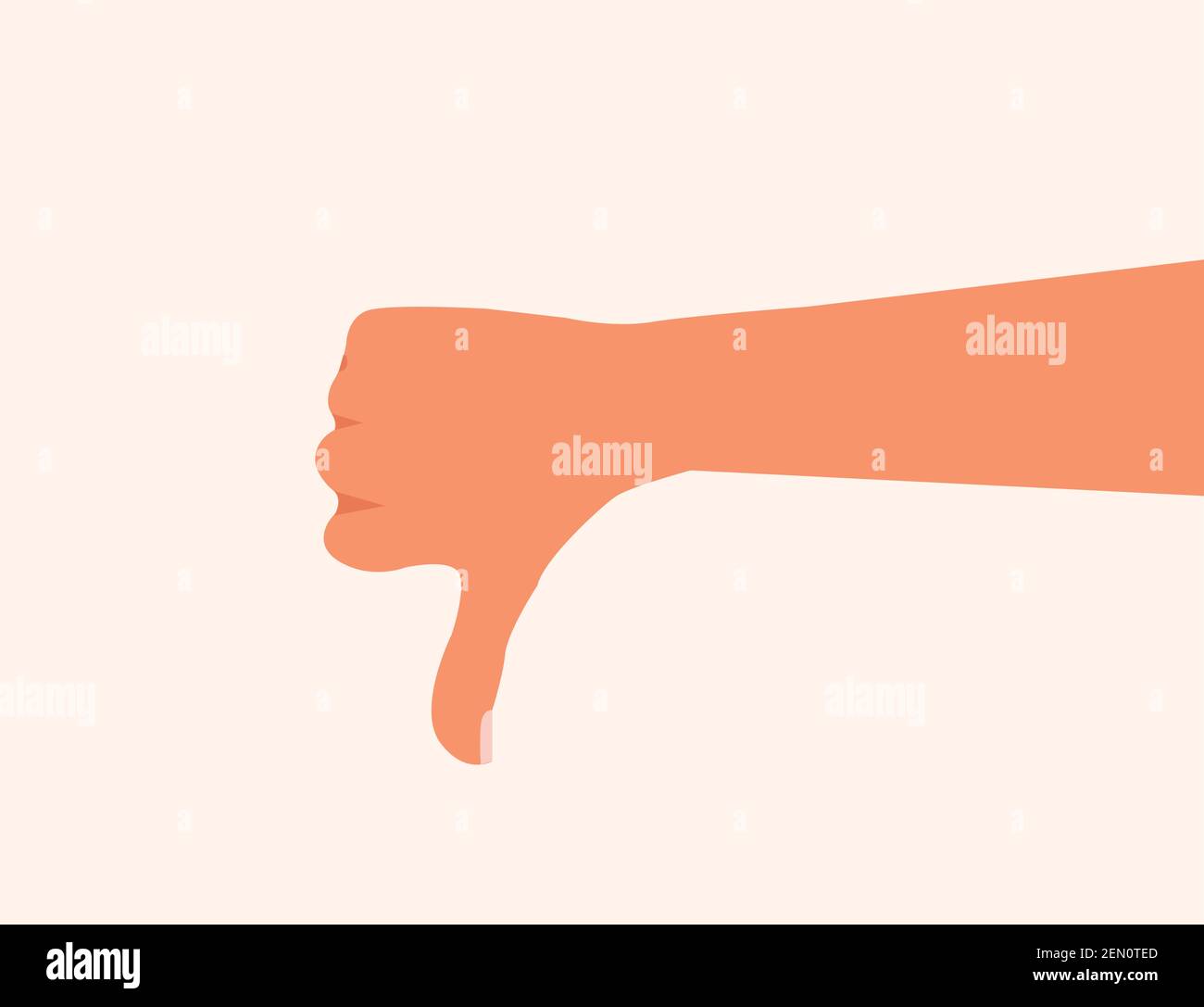 Hand Showing dislike or disagreement. Gesture of Thumb down vector ...
