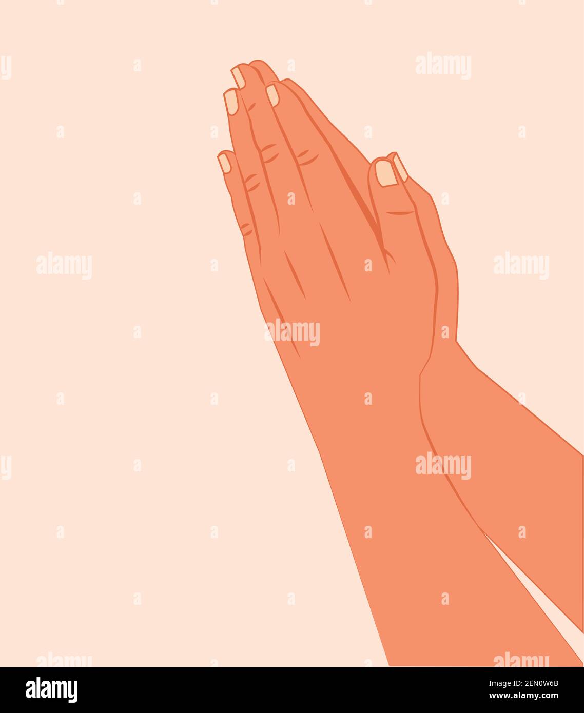 Praying hands with faith in religion isolated on white background ...