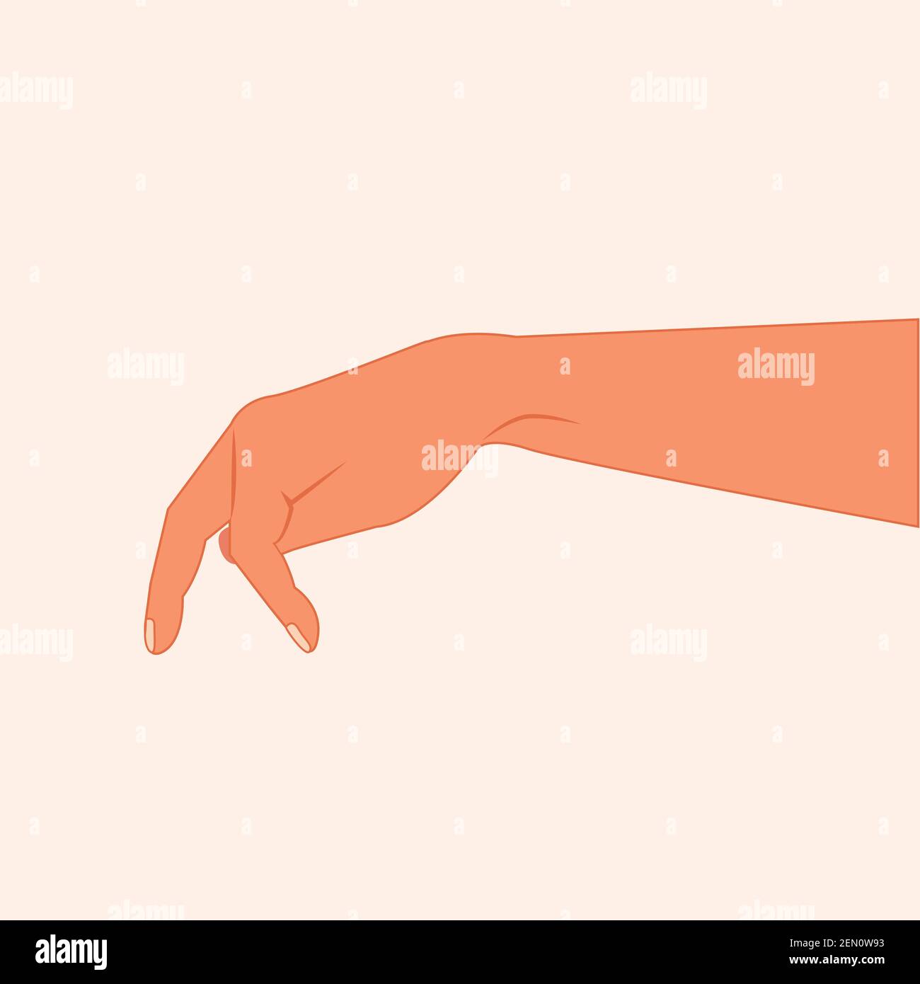 Hand With Gesture Of Walking Vector illustration. Isolated White ...