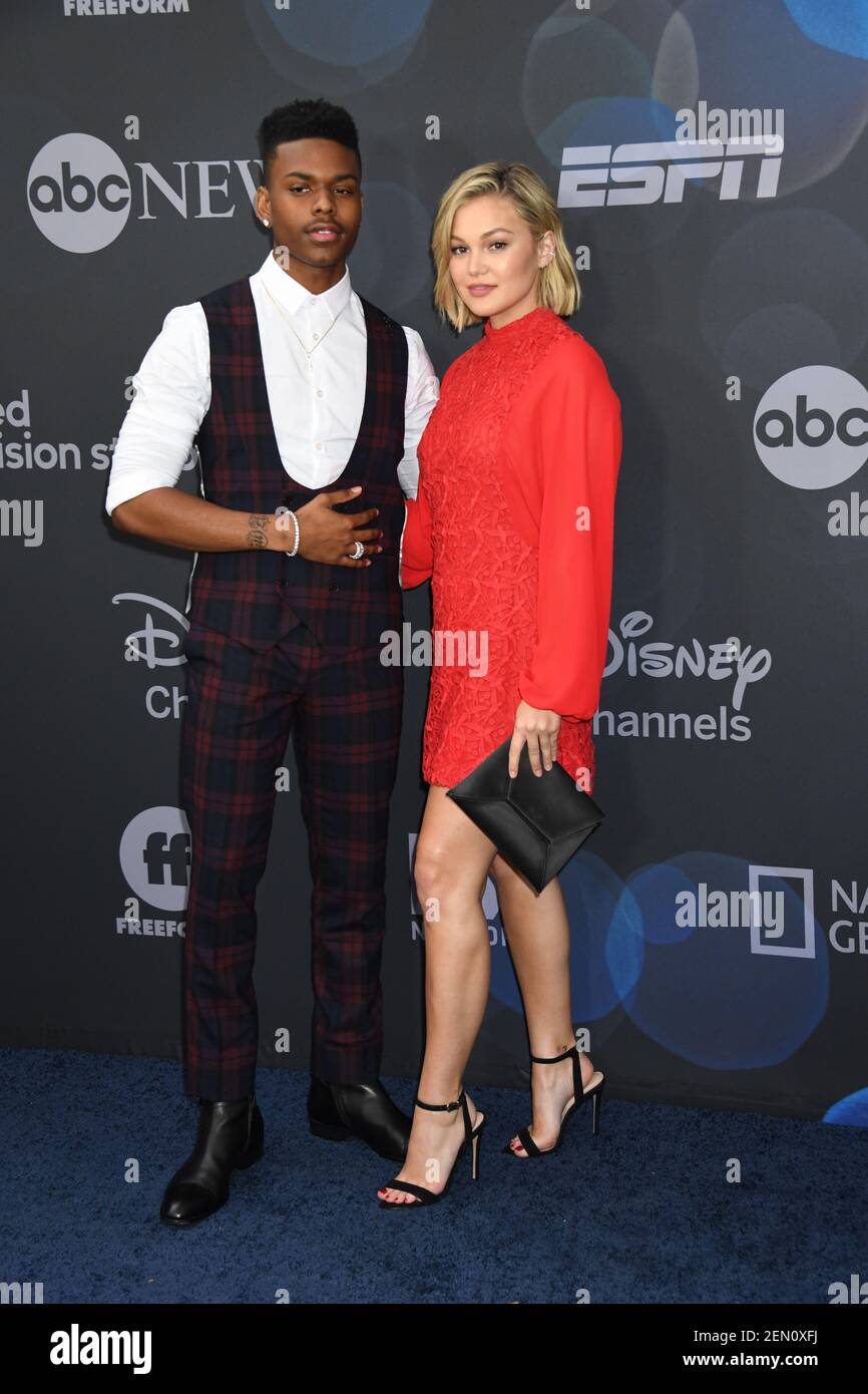 Aubrey Joseph, Olivia Holt attends the 2019 ABC Disney Upfront, held at ...