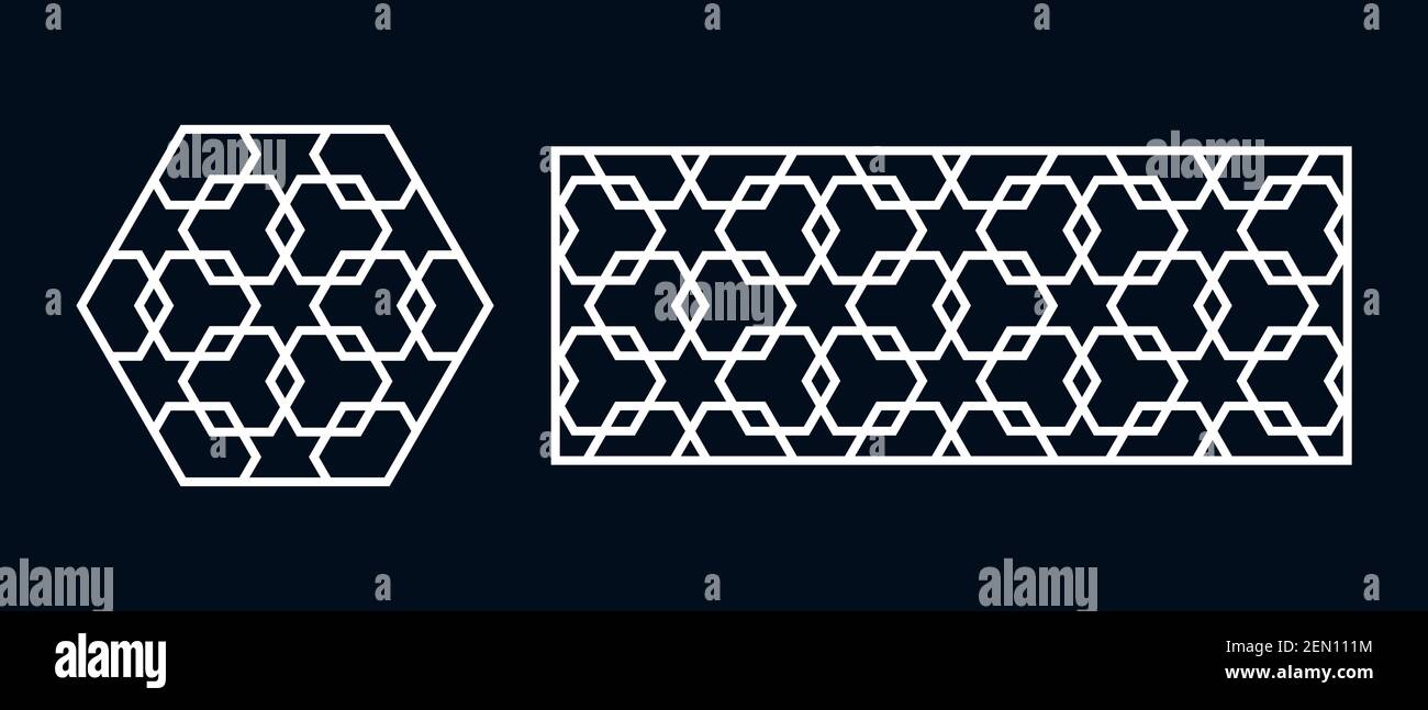 Set of templates Islamic pattern for laser cutting or paper cut. Vector ...