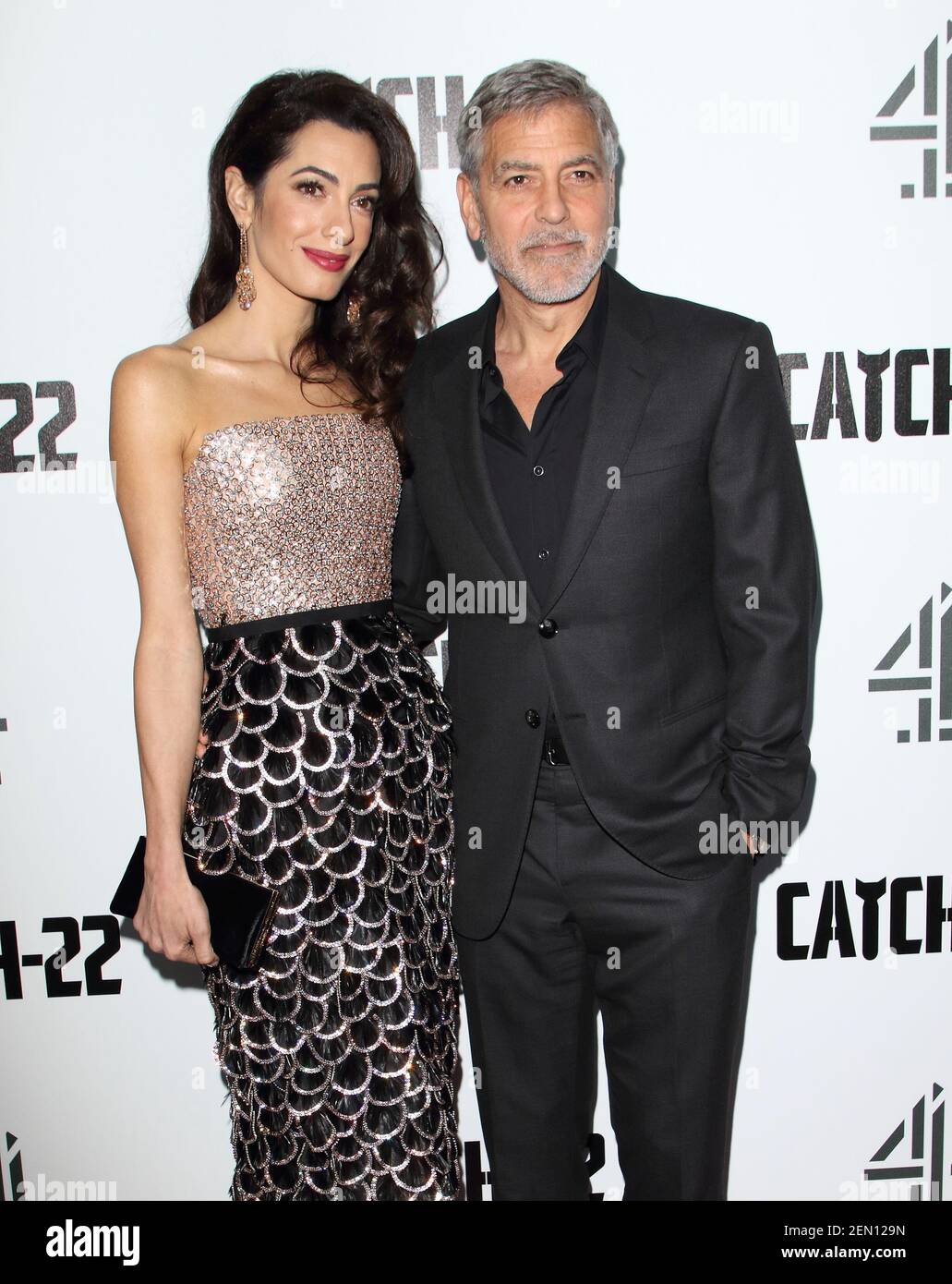 Amal Clooney and George Clooney attend the Catch 22 - TV Series ...