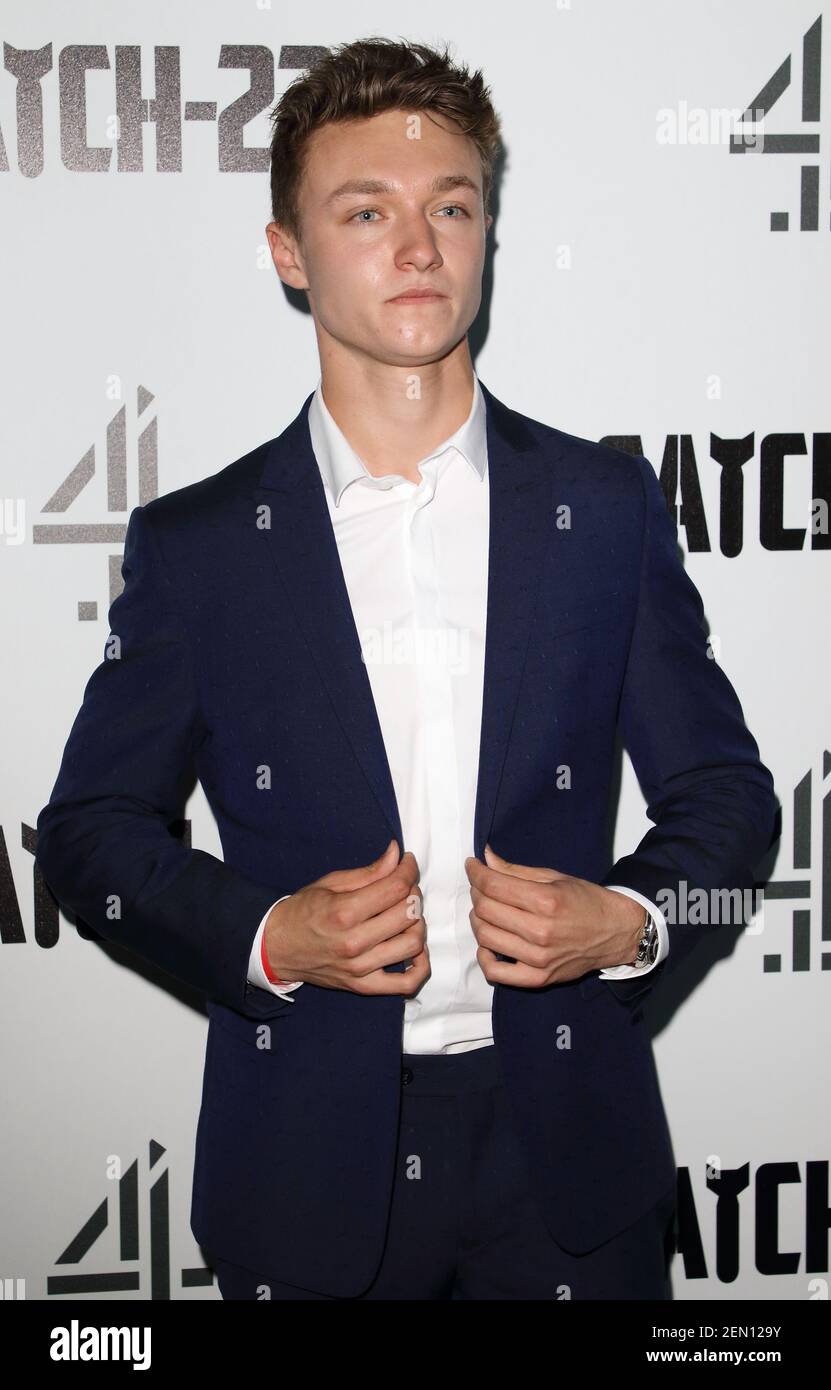 Harrison Osterfield attends the Catch 22 - TV Series premiere at the ...