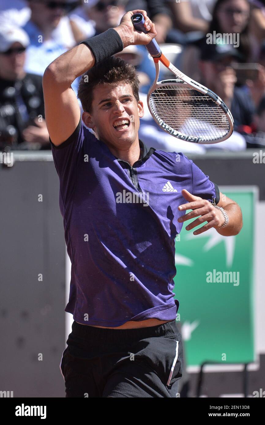 Dominic Thiem of Austria in action during the match against Fernando ...