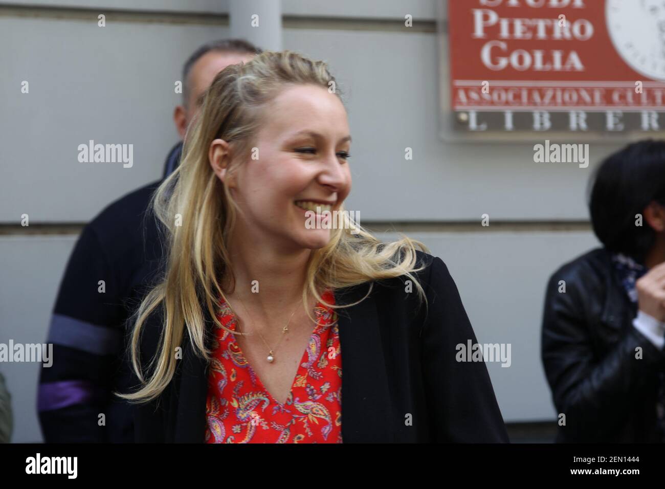 (5/14/2019) Marion Maréchal Le Pen in Naples on a visit to the "Centro ...