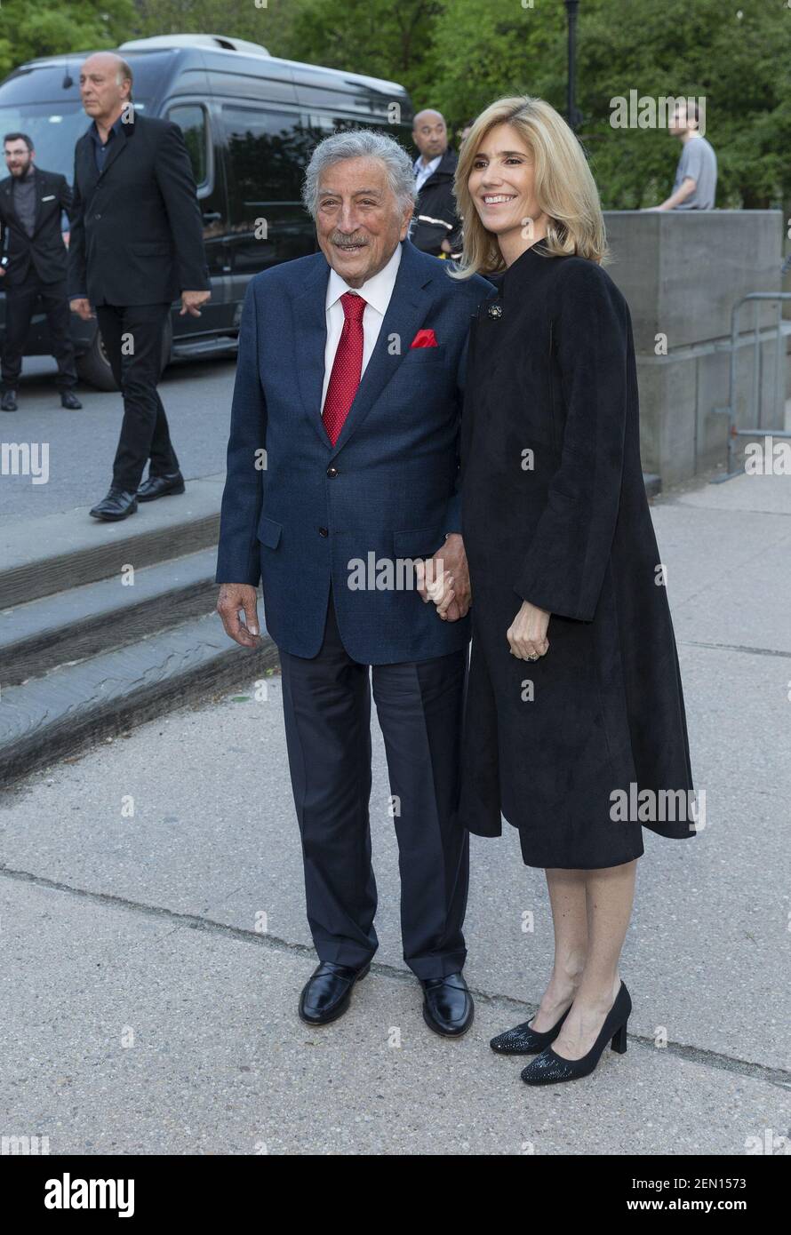 (5/15/2019) Tony Bennett and Susan Crow arrive at the Statue Of Liberty ...