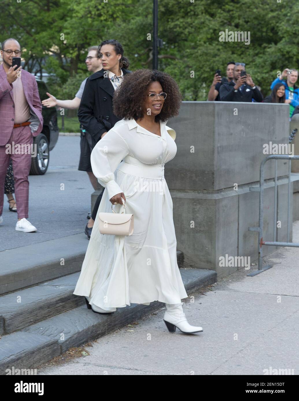 (5/15/2019) Oprah Winfrey arrives at the Statue Of Liberty Museum ...