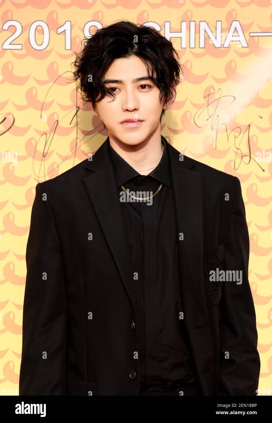 Singer and rapper Cai Xukun of Chinese boy group Nine Percent poses as ...