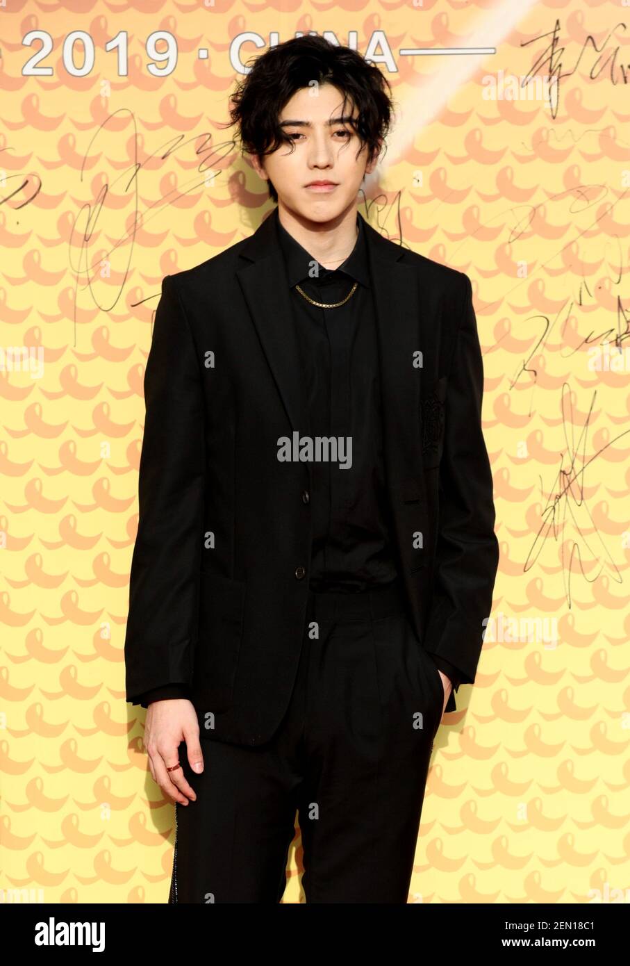 Singer and rapper Cai Xukun of Chinese boy group Nine Percent poses as ...