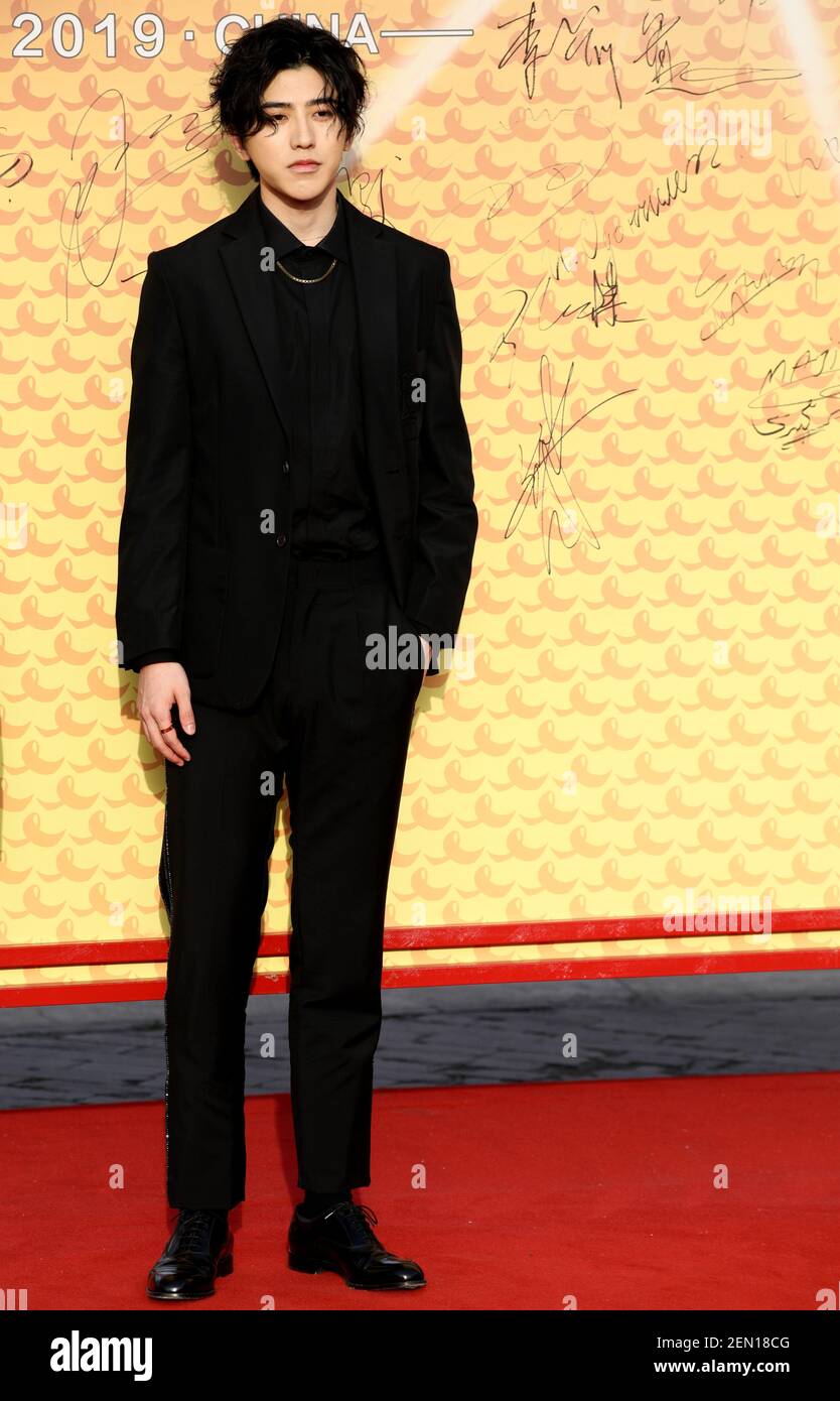 Singer and rapper Cai Xukun of Chinese boy group Nine Percent poses as ...