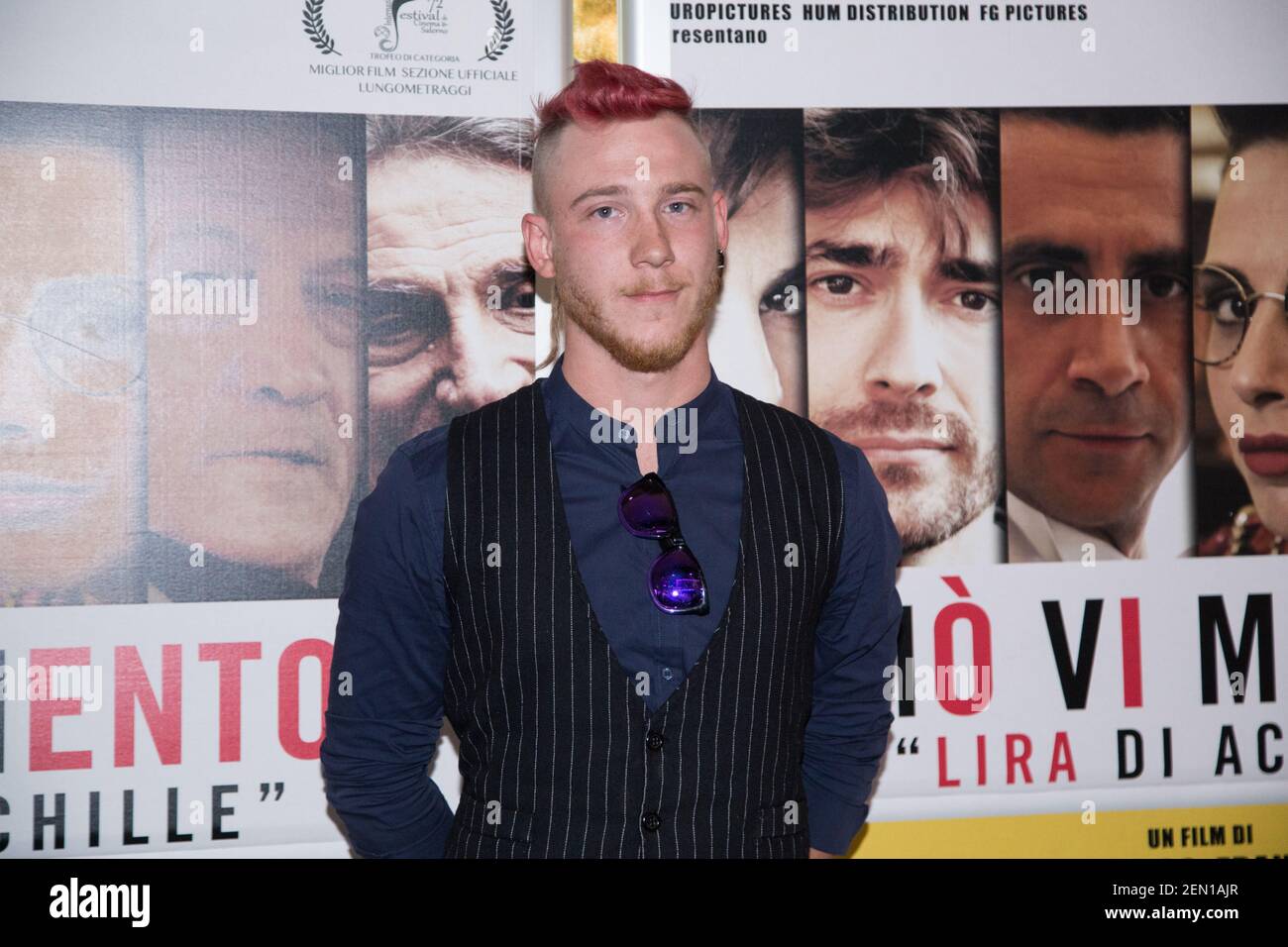 Italian musician Niccolò Maggi Red Carpet at the Cinema Adriano in Rome ...