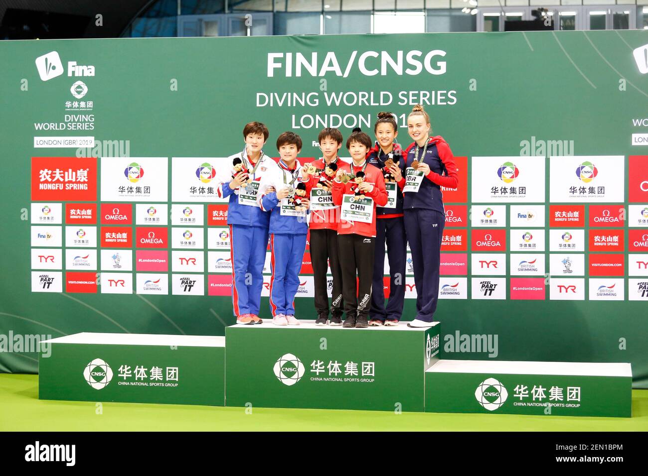 Eden CHENG and Lois TOULSON of Great Britain (third place), Yuxi CHEN ...
