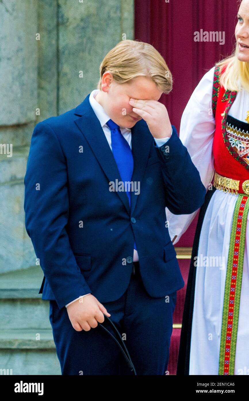 Prince Sverre Magnus during the celebrations of the national day at the ...