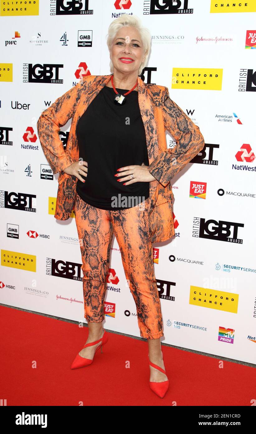 Denise Welch arrives on the red carpet at the British LGBT Awards at ...