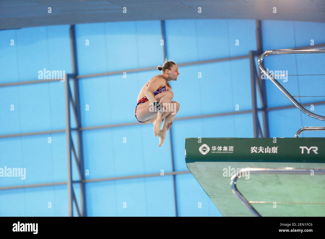 Robyn BIRCH of Great Britain competes in the Women's 10 meter platform ...
