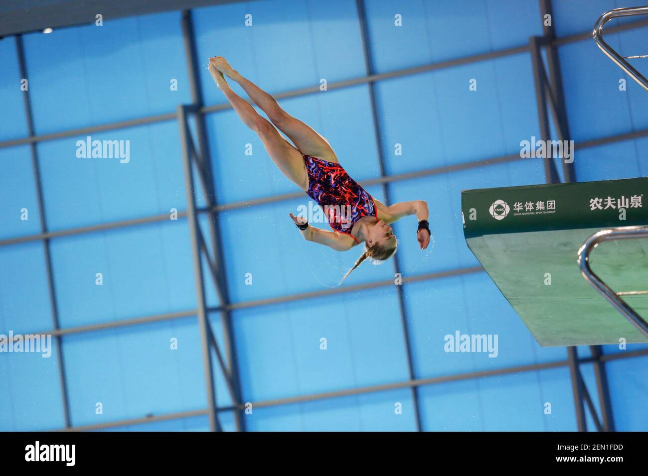Robyn BIRCH of Great Britain competes in the Women's 10 meter platform ...