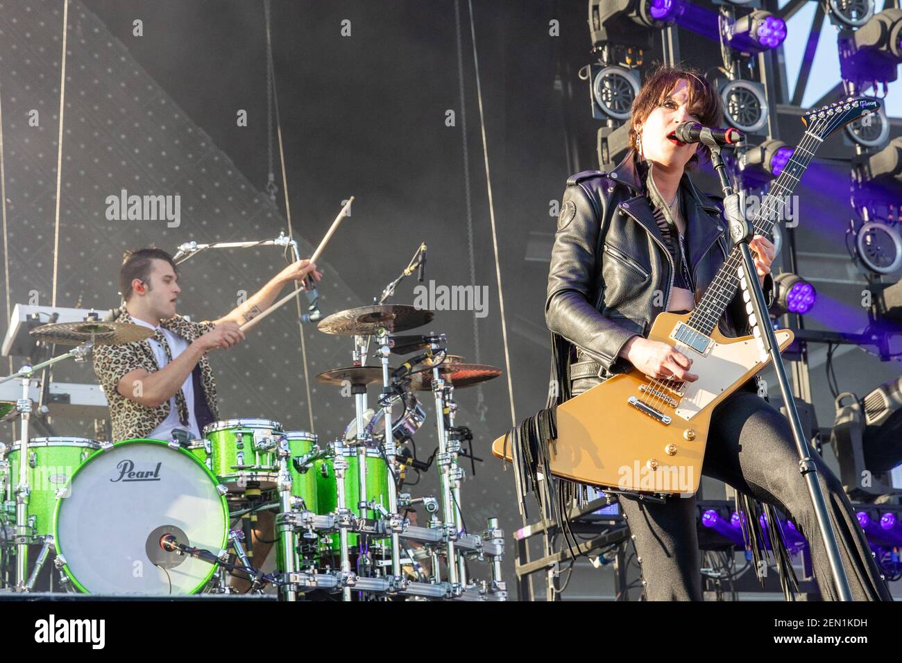 Arejay Hale and Lzzy Hale of Halestorm during the Sonic Temple Music ...