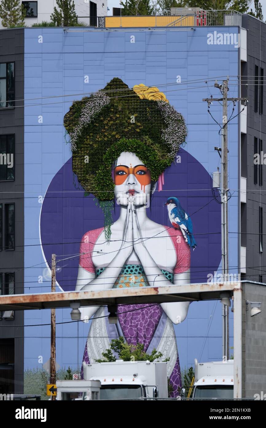 The living mural by London based muralist Fin DAC is pictured on the ...