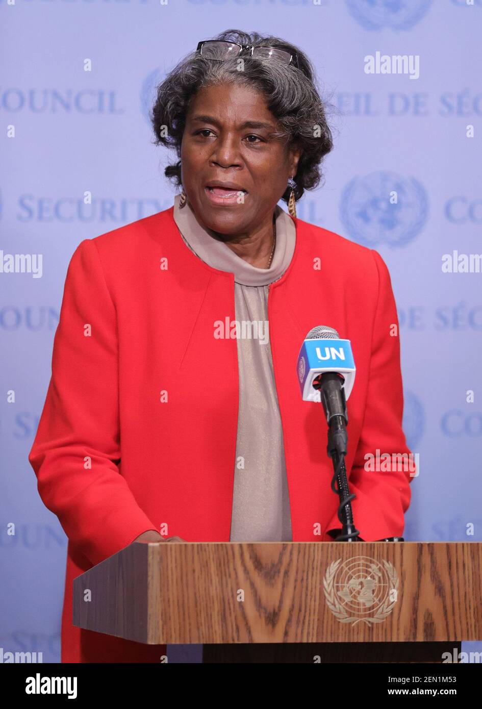 United Nations, New York, USA, February 25, 2021 - Linda Thomas ...