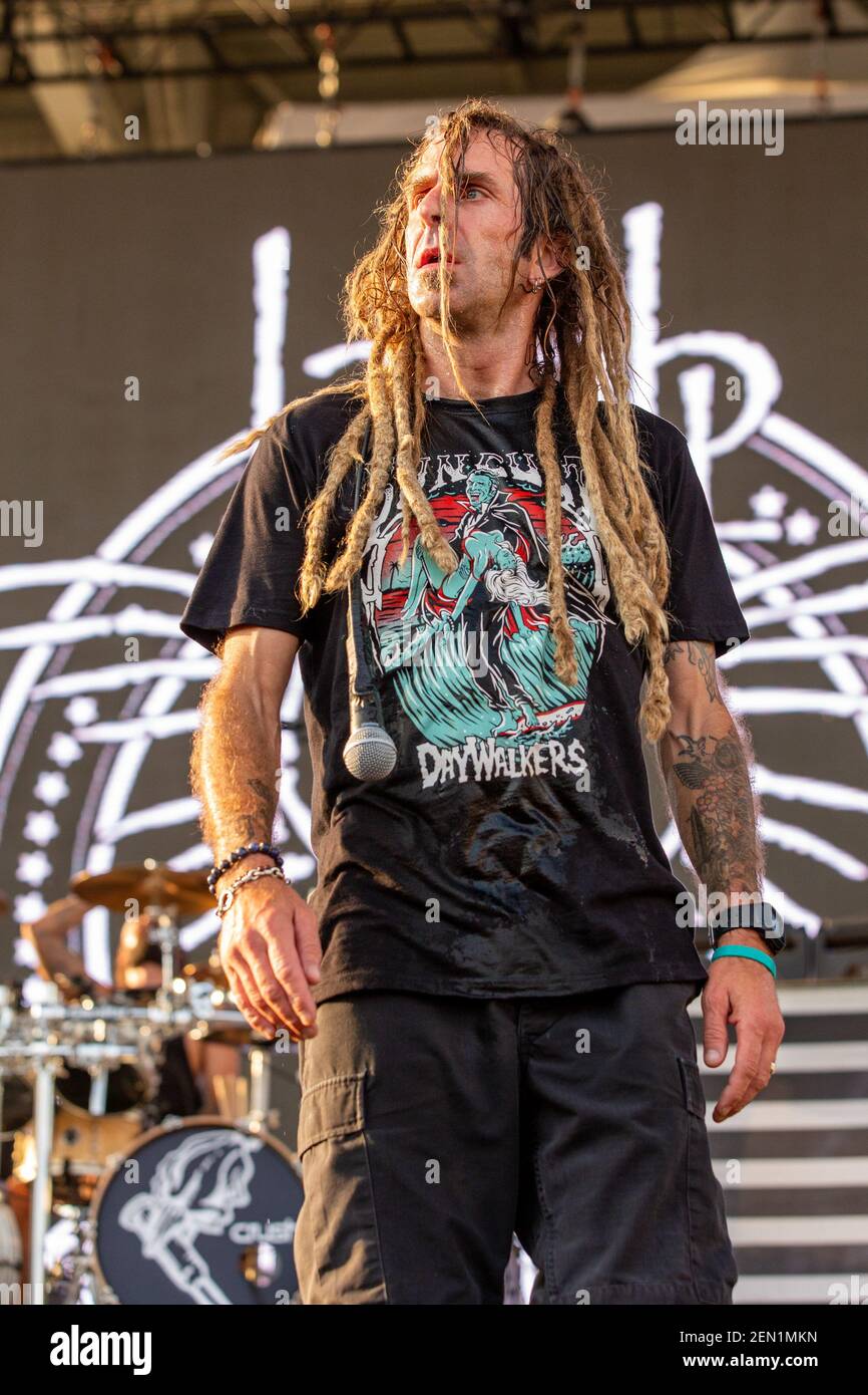 Randy Blythe of Lamb Of God during the Sonic Temple Music Festival on ...
