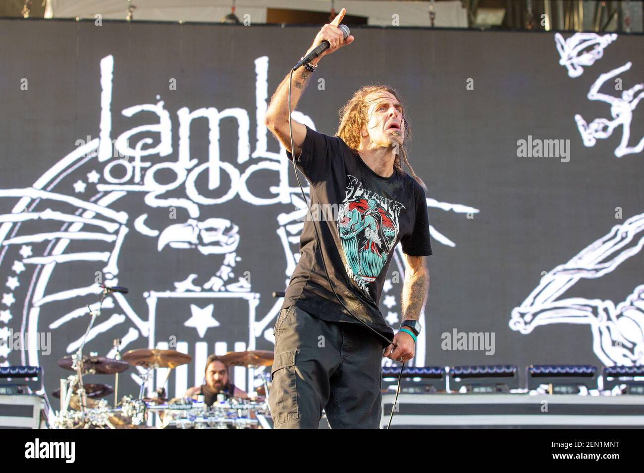 Randy Blythe of Lamb Of God during the Sonic Temple Music Festival on ...