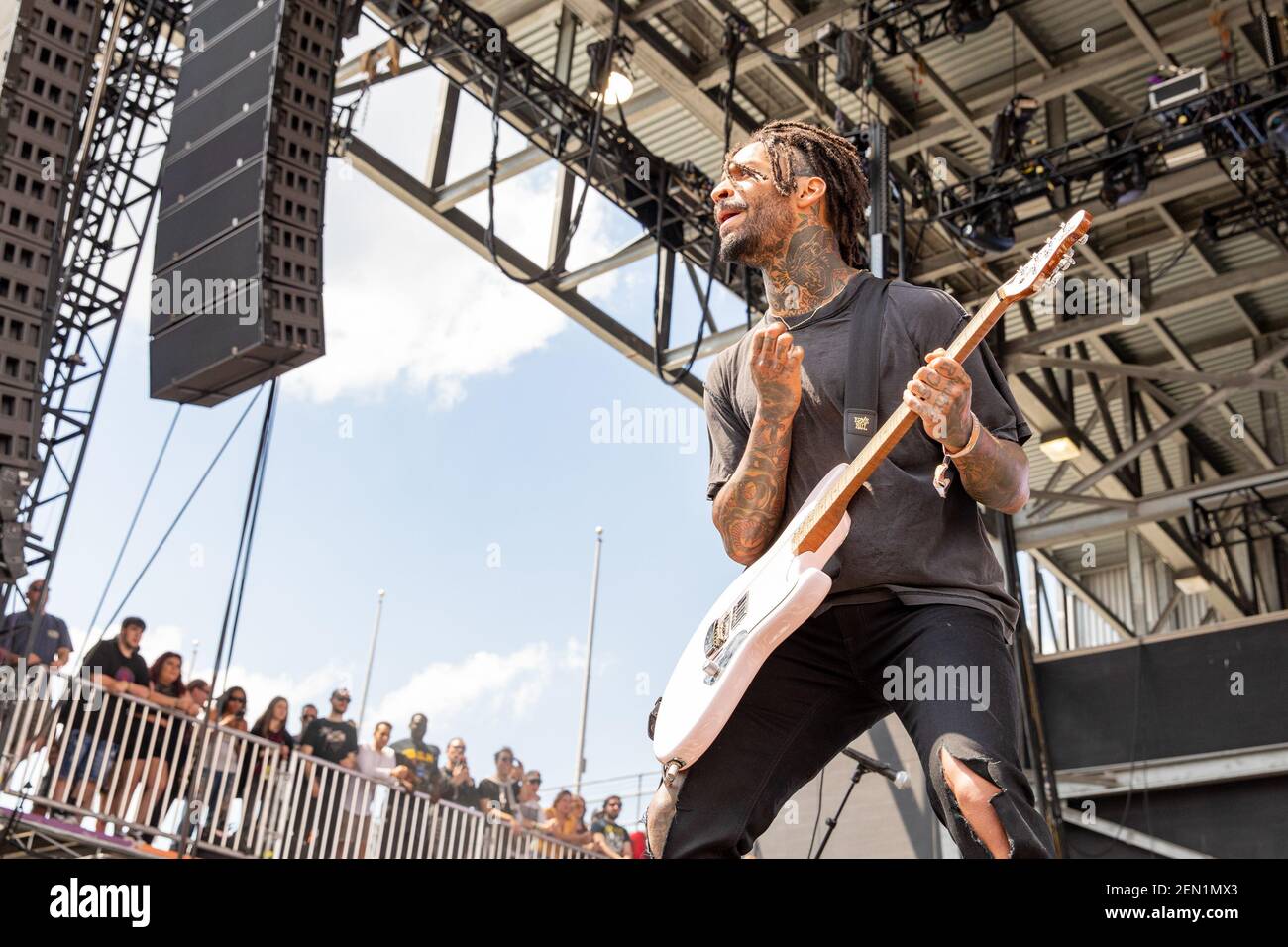 Stephen Harrison of Fever 333 during the Sonic Temple Music Festival on ...
