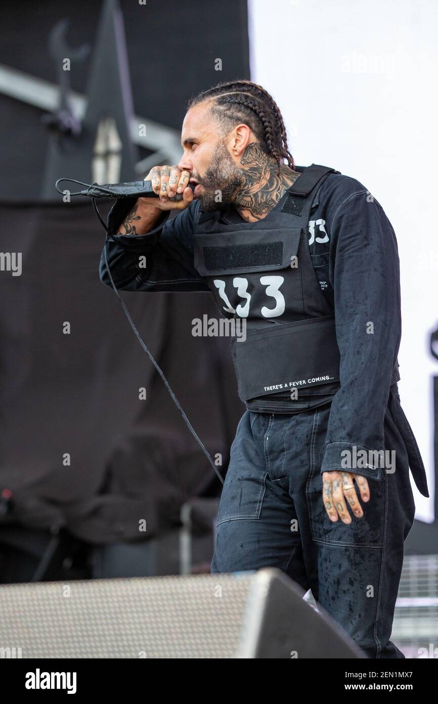 Jason Aalon Butler of Fever 333 during the Sonic Temple Music Festival ...