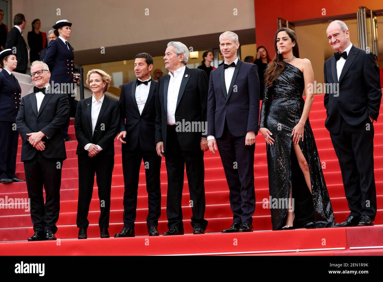 Cannes Mayor David Lisnard, Frederique Bredin, Alain Delon, Anouchka ...