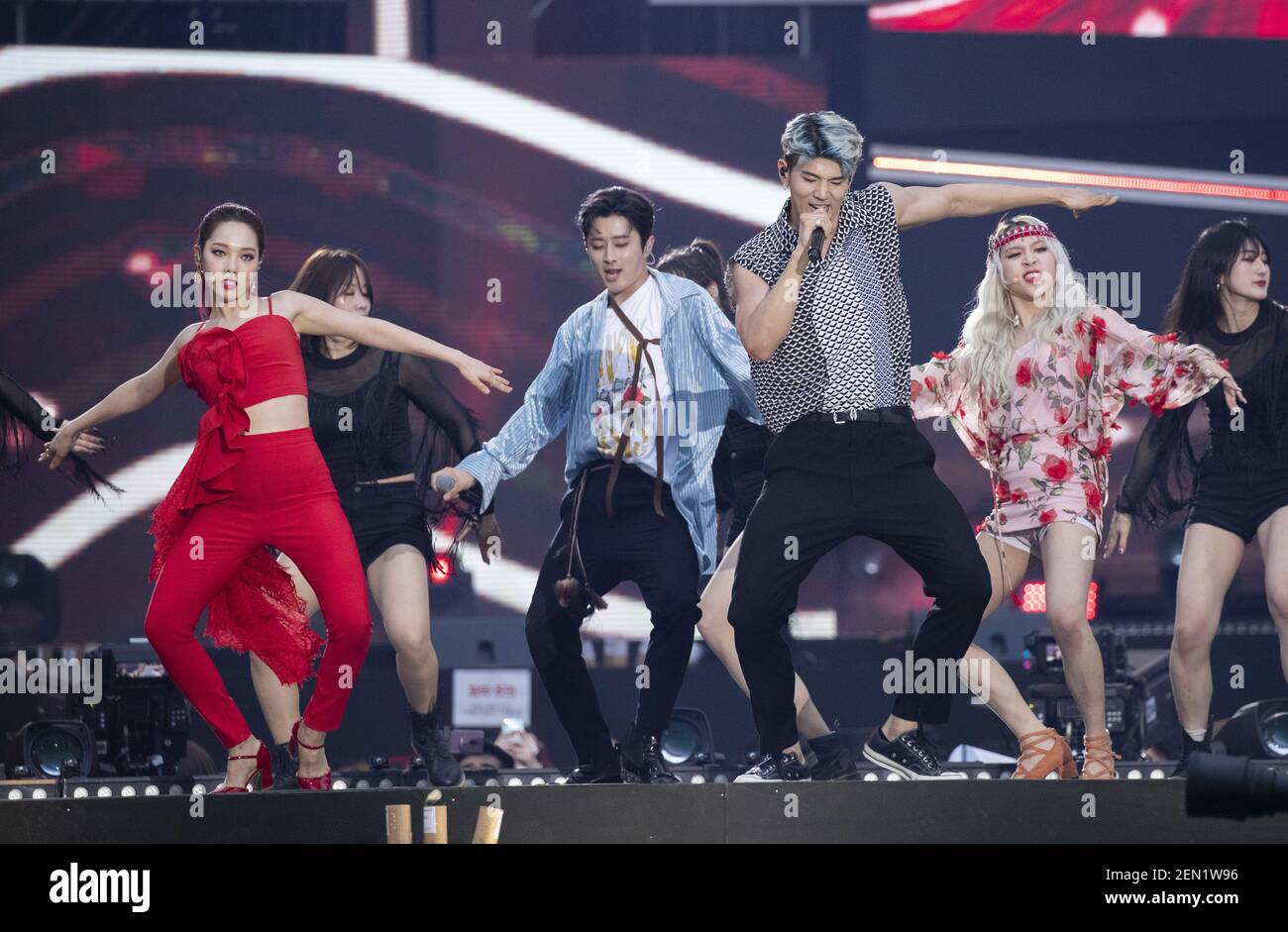 18 May 2019 - Seoul, South Korea : South Korean K-Pop mixed-gender group KARD, performs on the ...