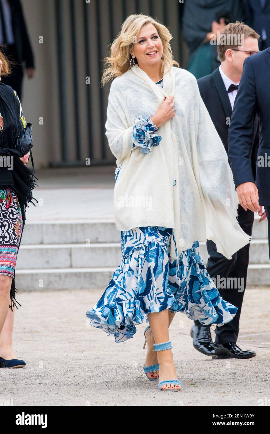 Queen Maxima of the Netherlands during a trade dinner at Kurhaus in ...