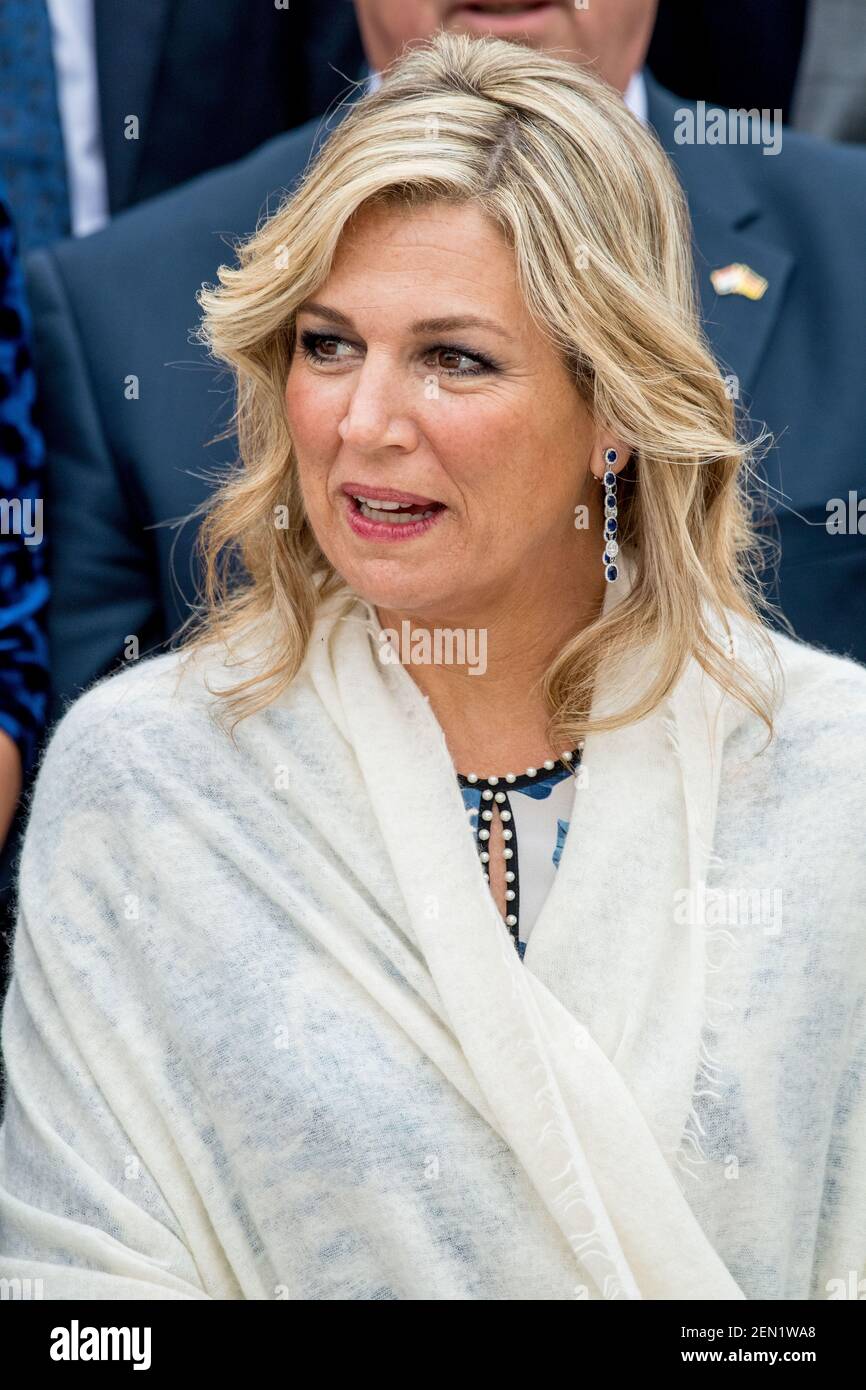 Queen Maxima of the Netherlands during a trade dinner at Kurhaus in ...