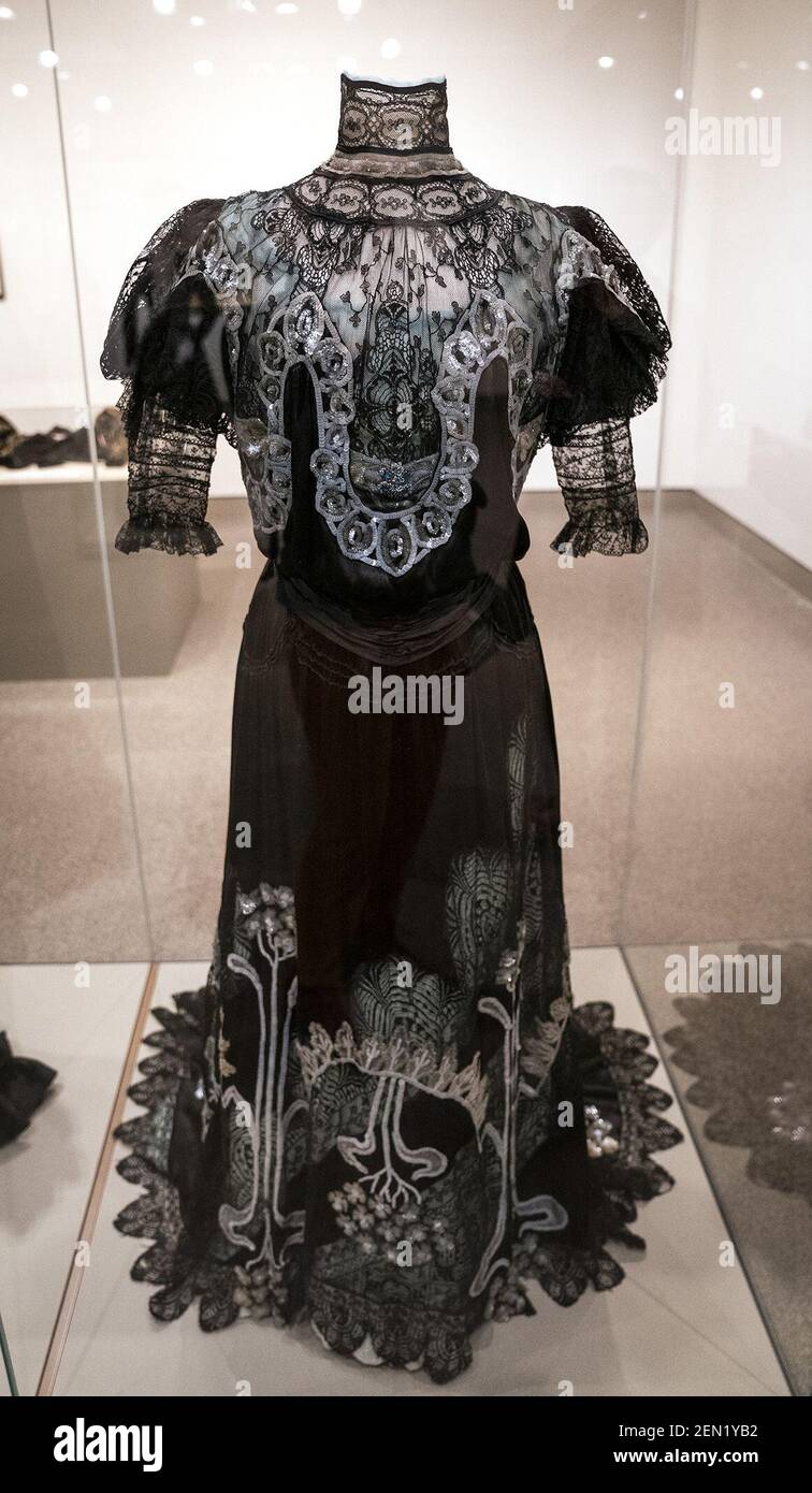 An evening dress designed by St. Paul dressmaker Mary Molloy and worn ...