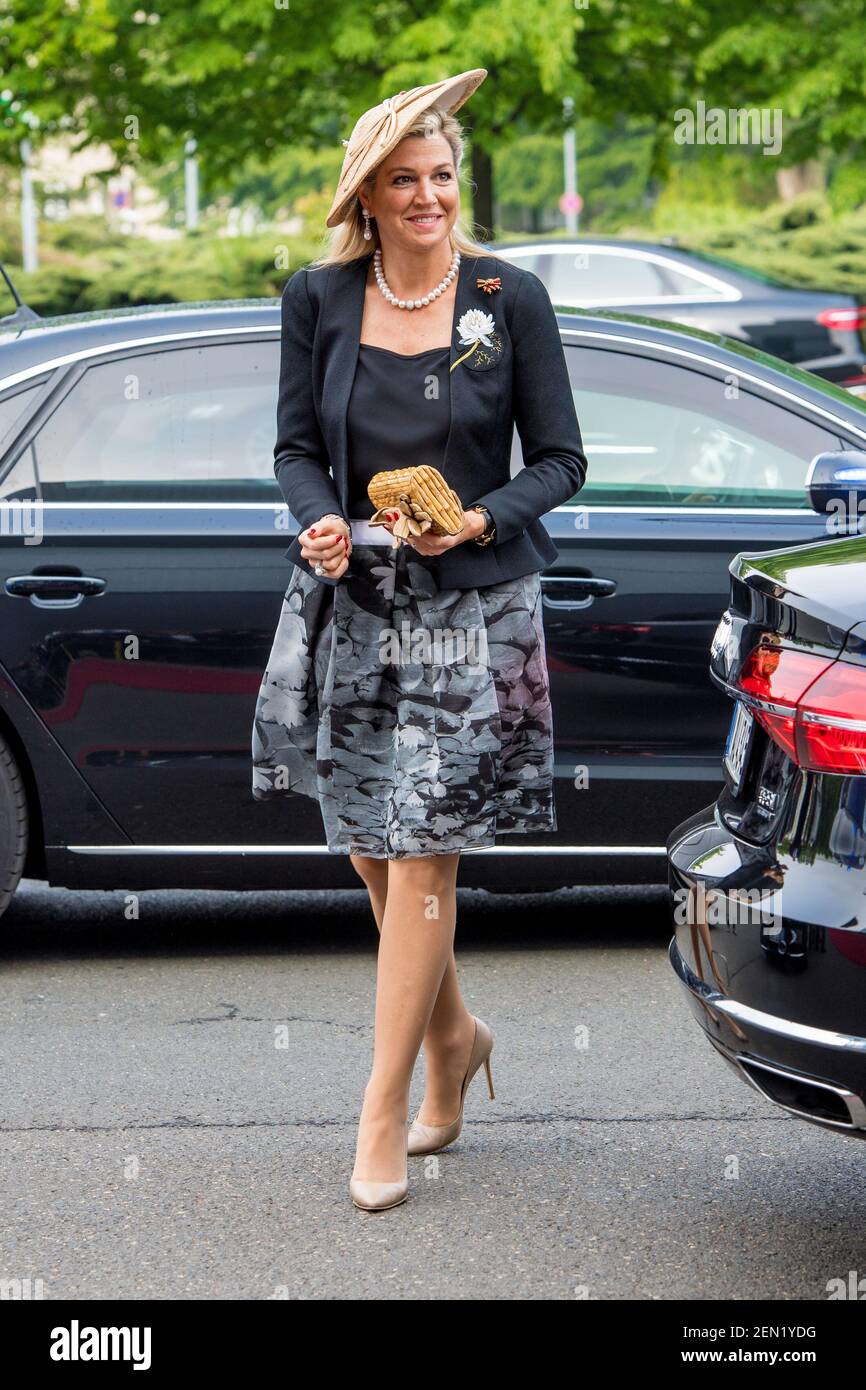 Queen Maxima of the Netherlands during a visit to MV Werften in Rostock ...