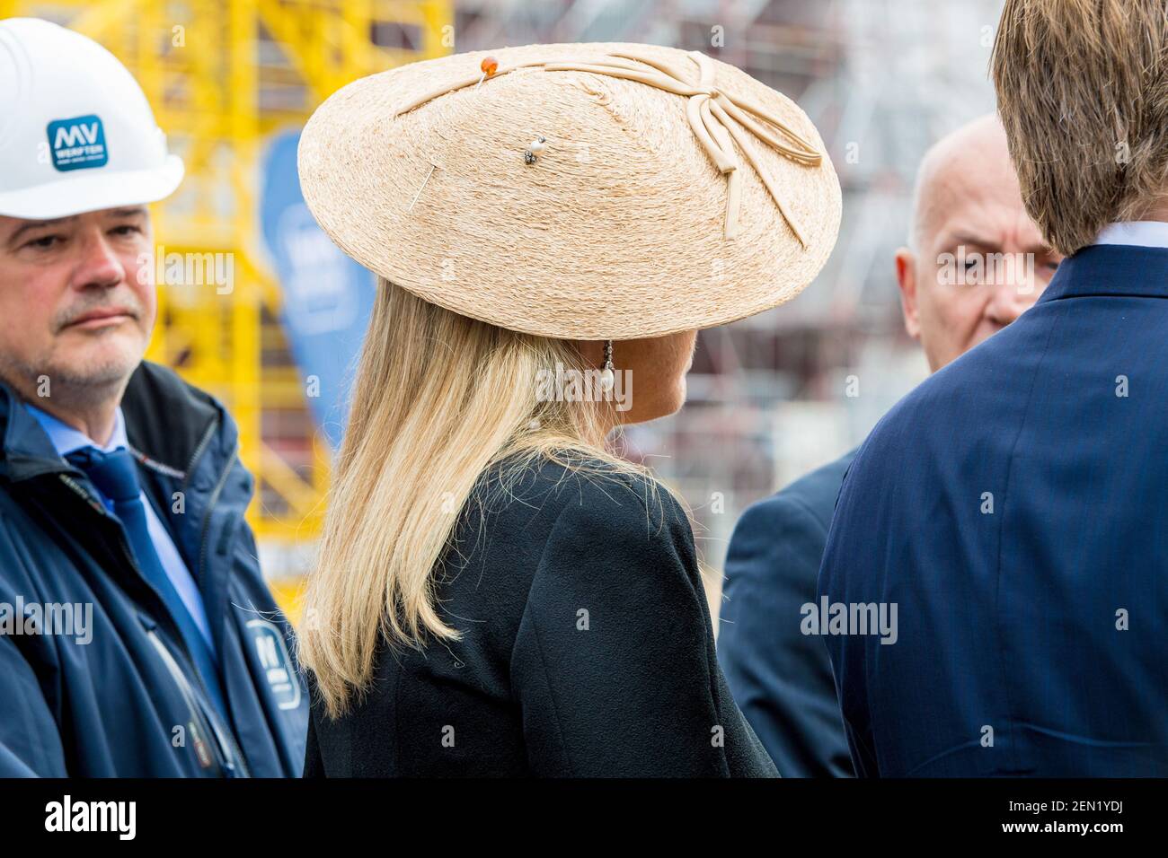Queen Maxima of the Netherlands during a visit to MV Werften in Rostock ...