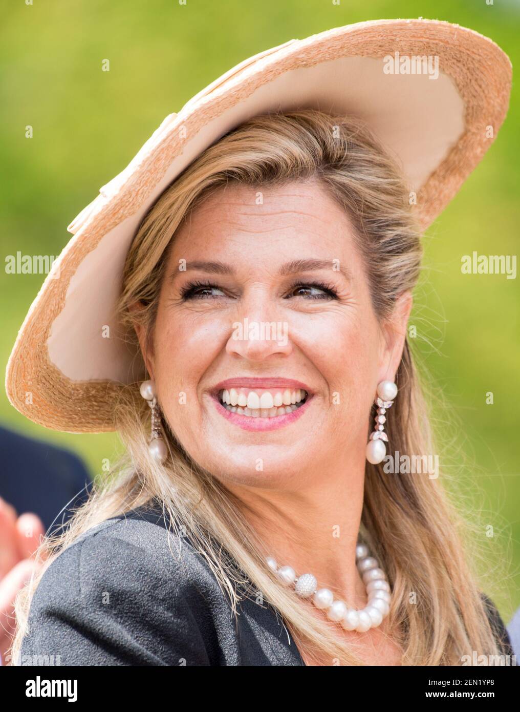Queen Maxima of the Netherlands during a visit to Largest stone barn in ...