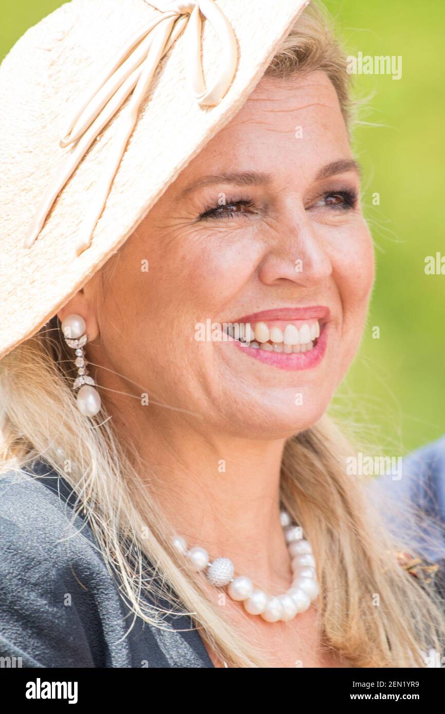 Queen Maxima of the Netherlands during a visit to Largest stone barn in ...