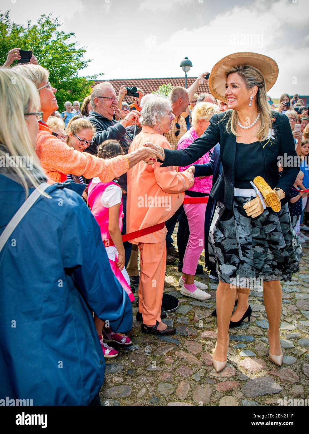 Queen Maxima of the Netherlands during a visit to Largest stone barn in ...
