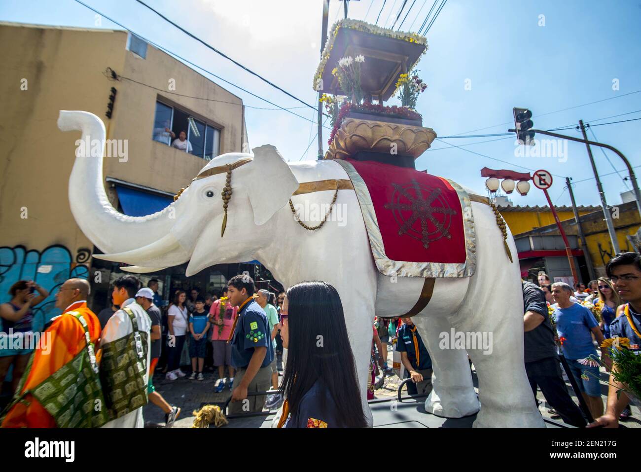 SÃO PAULO, BRAZIL - MAY 21: VESAK :Buddhists celebrate Buddha's birthday in the Liberdade ...